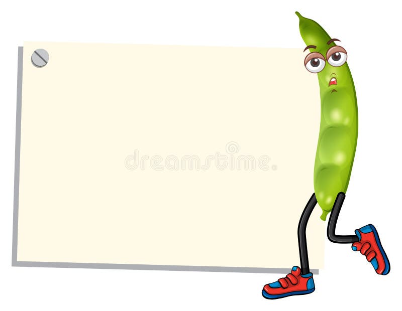 Border Template with Greenpea Stock Vector - Illustration of border ...