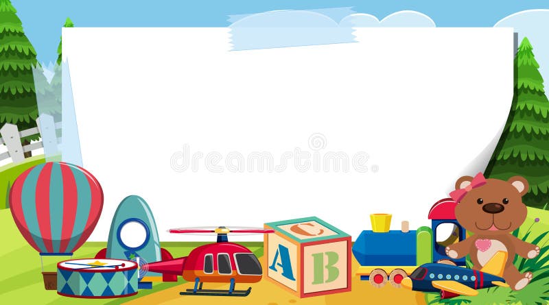 Toys border stock vector. Illustration of bear, banners - 5287175