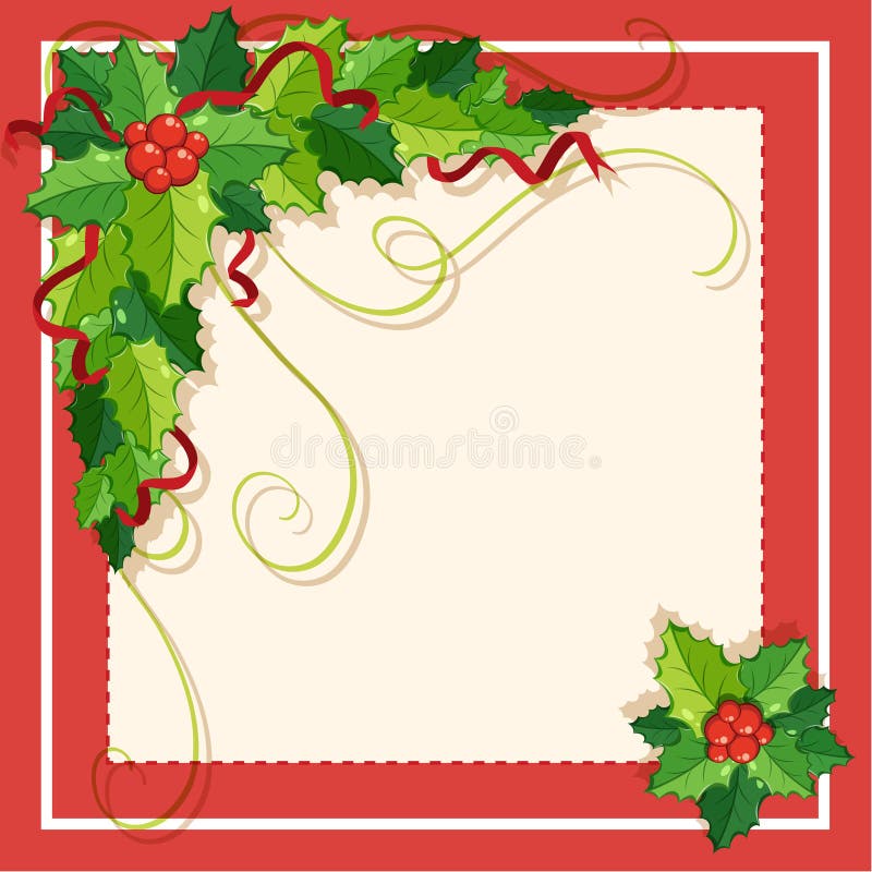 Border Template with Mistletoes Stock Vector - Illustration of ...