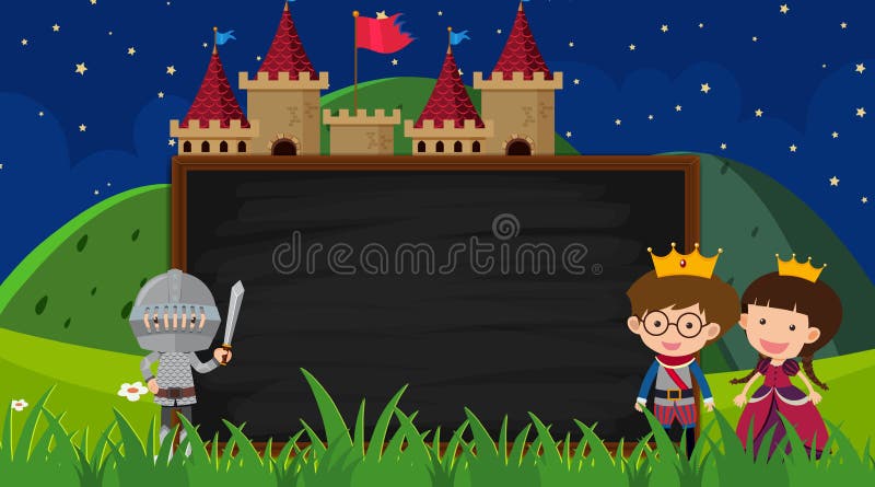 Border Design with Prince and Princess Stock Vector - Illustration of ...