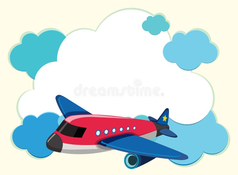 Border Template with Red Airplane Stock Vector - Illustration of ...