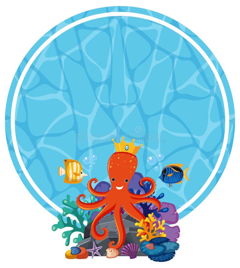 Border Template with Sea Creatures Stock Vector - Illustration of ...