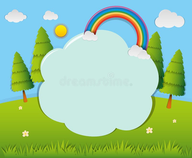 Border Template Wiht Rainbow in the Park Stock Vector - Illustration of ...