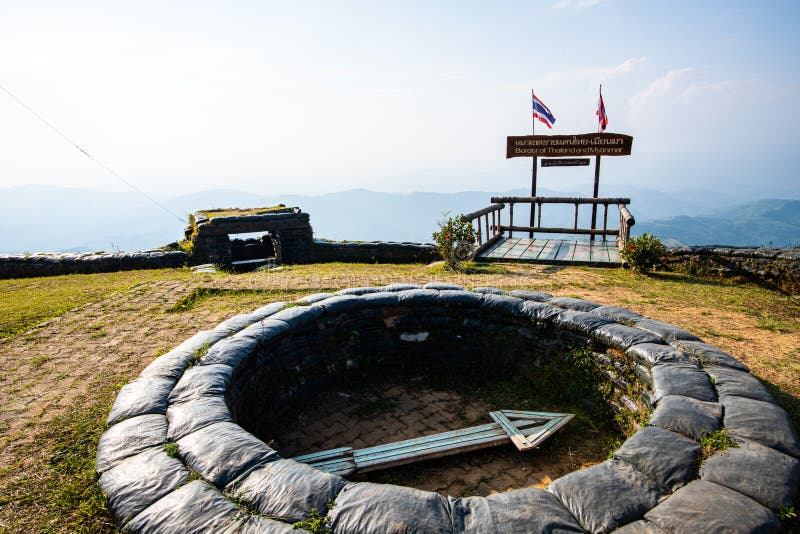 Border of Thailand and Myanmar at Doi Chang Mub Base Stock Photo ...