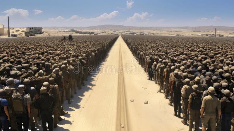 Border of Two Countries with Barbed Wire and Military Stock Photo ...