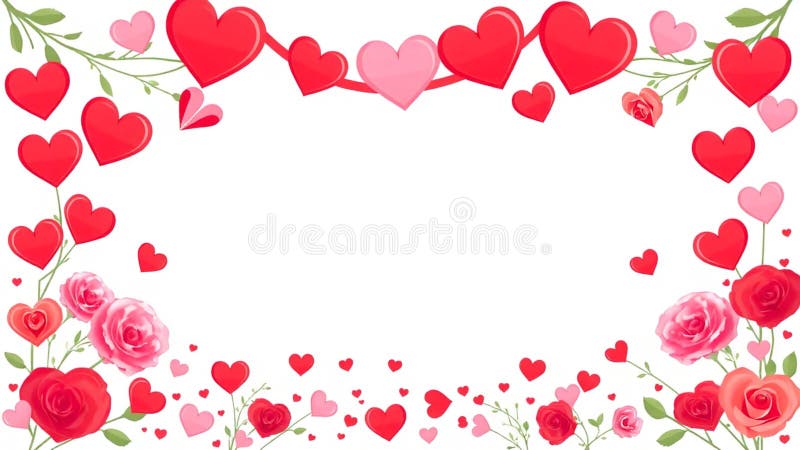 Border on Valentine S Day with a Form of Love Stock Illustration ...