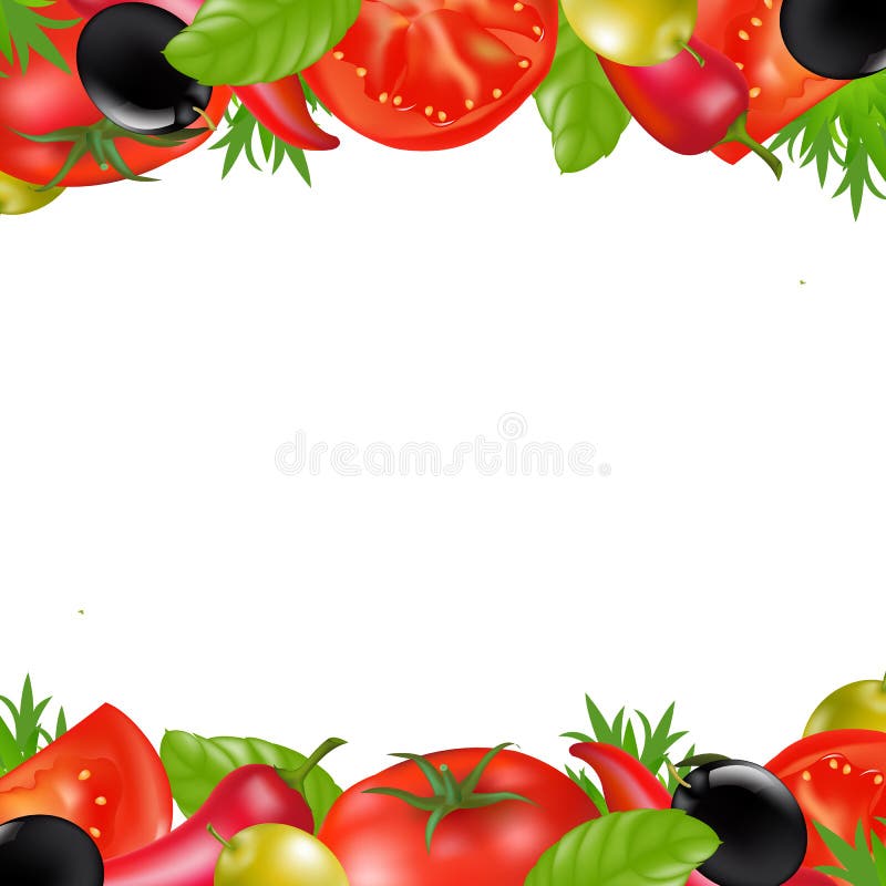 Border with Vegetables stock vector. Illustration of food - 24597355