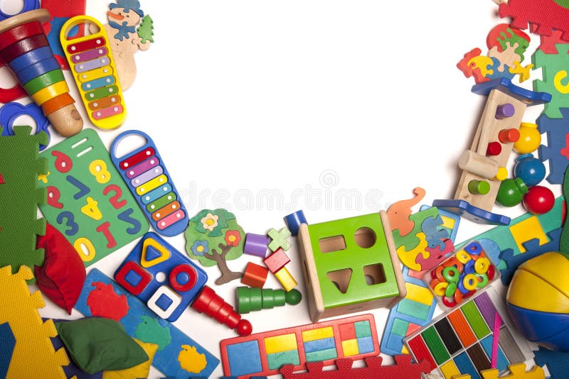 Border of very many toys stock image. Image of childhood - 59565903