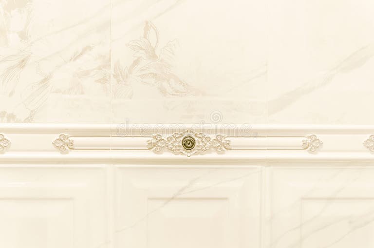 Border Wall Ceramic Tiles. Marble Tile on Wall Divided by a Narrow ...