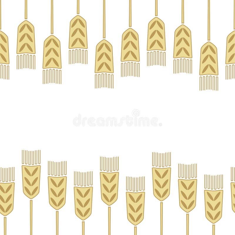 Border with Wheat Ears . White and Gold Vector Illustration Stock ...
