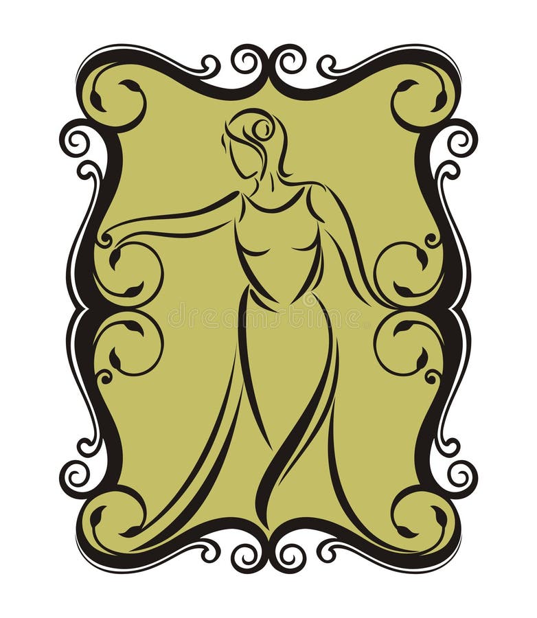 Border Women Silhouette stock illustration. Illustration of emblem ...