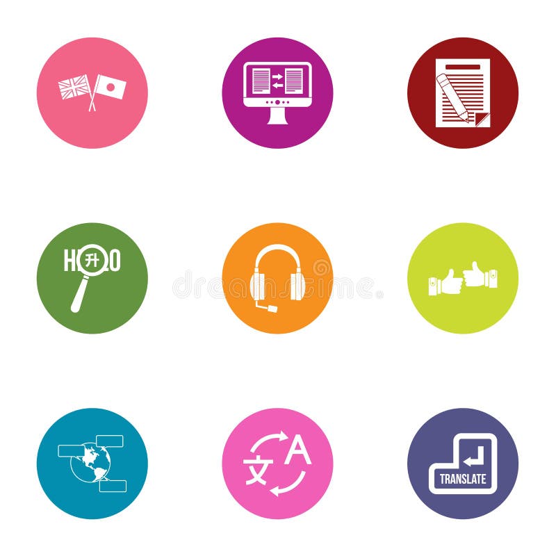 Borderless Icons Set, Flat Style Stock Vector - Illustration of icons ...