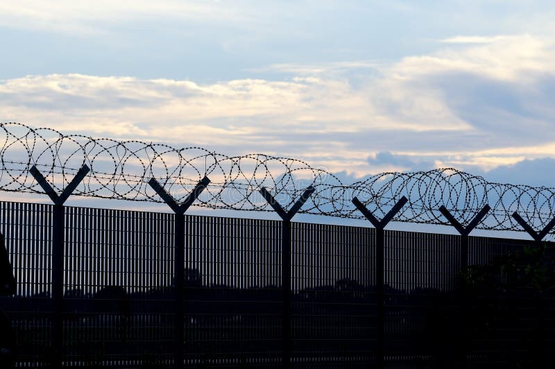 Borderline at sunset stock photo. Image of crime, spiral - 35338980