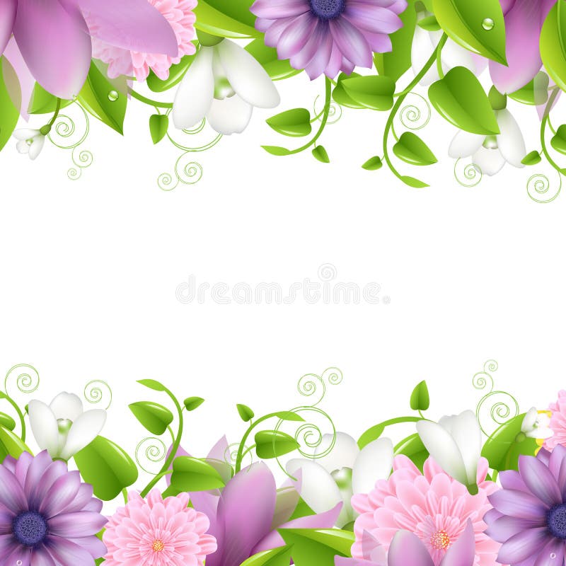 Borders With Flowers stock vector. Illustration of icon - 24874234