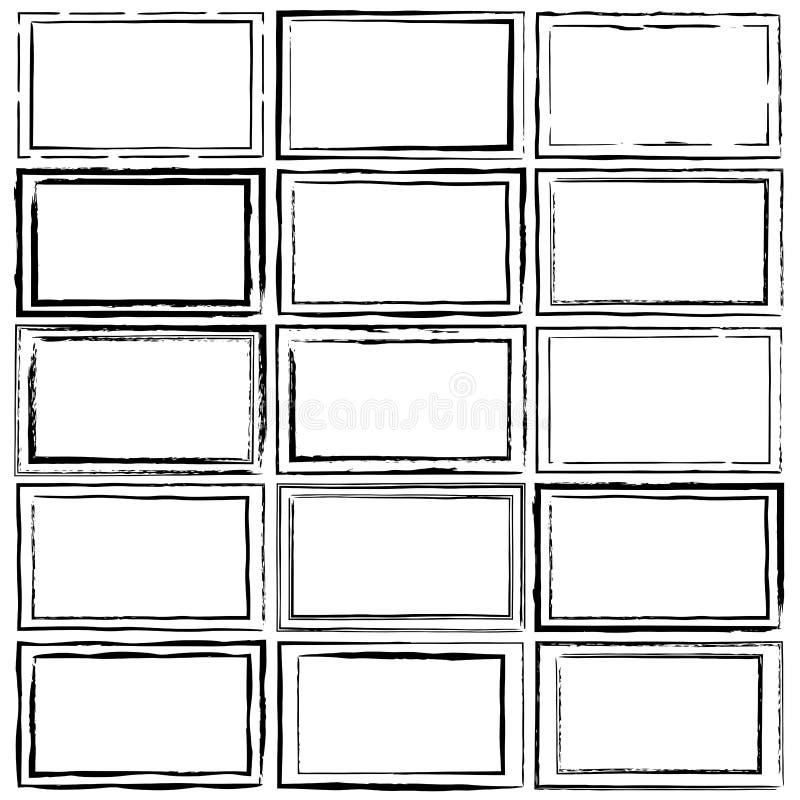 Set of Black and White Borders and Frames. Stock Vector - Illustration ...