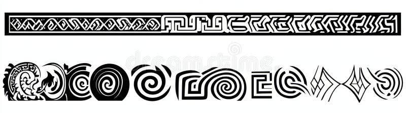 Borders with Greek Key Patterns. Traditional Meander Designs. Ancient ...
