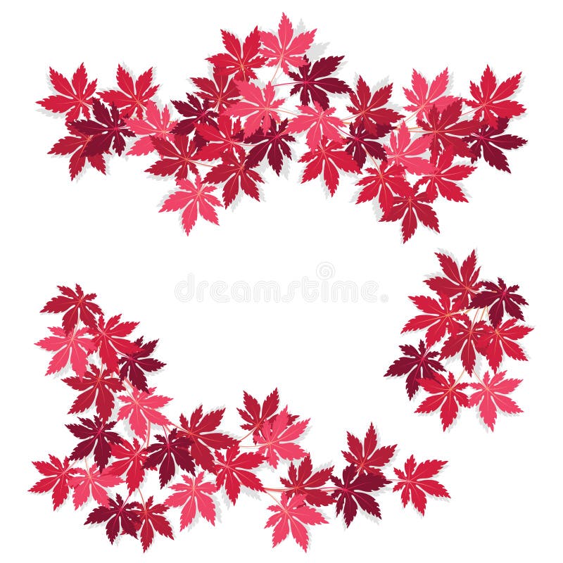 Borders of red leaves stock vector. Illustration of autumn - 61361800