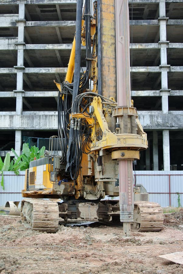 Bore Pile Rig Machine in the Construction Site Stock Image - Image of ...