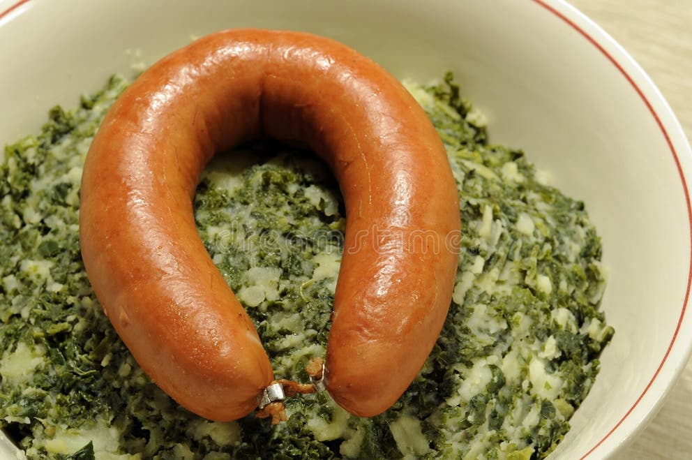 Borecole with sausage stock photo. Image of boerenkool - 28994446