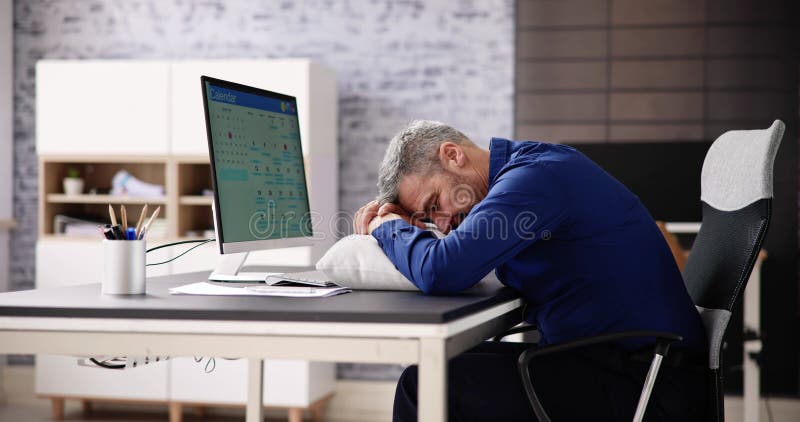 Bored Boss Man Sleeping stock image. Image of bored - 283990667