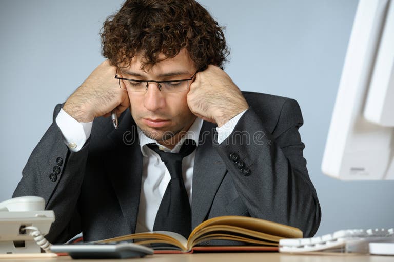 Bored businessman stock image. Image of businessman, office - 8956053