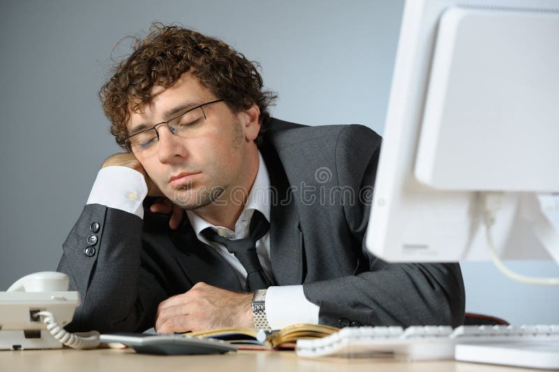 Bored businessman stock photo. Image of salesman, asleep - 9496066