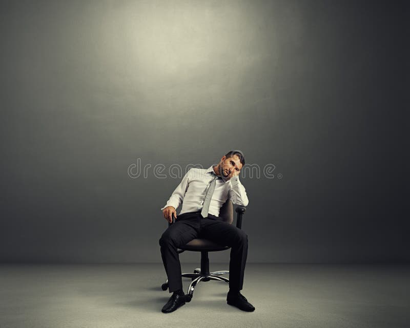 Bored Businessman Sitting in the Room Stock Photo - Image of depression ...
