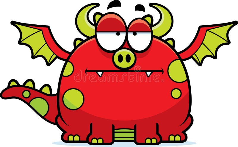 Bored Cartoon Dragon stock vector. Illustration of graphic - 47437194