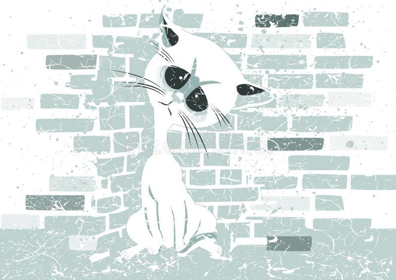 Bored Cat stock vector. Illustration of grunge, quiet - 11483393