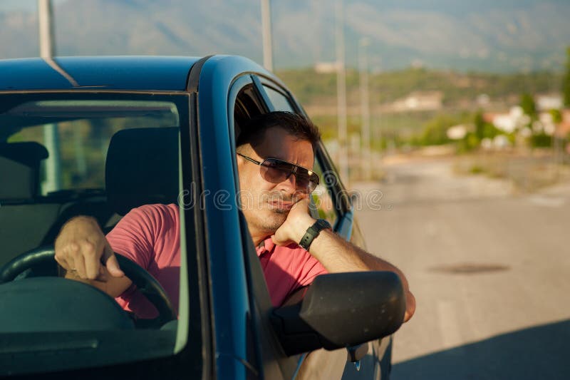 Bored driver stock image. Image of tired, hispanic, driver - 26626785