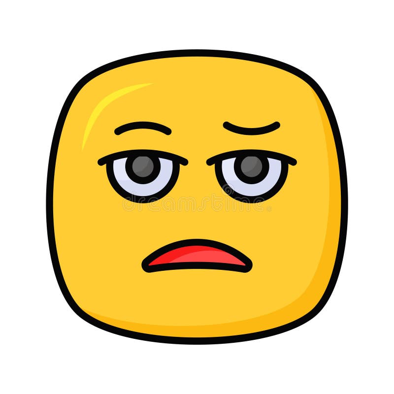 Bored Face Expression, Icon of Bored Emoji, Premium Vector Stock Vector ...