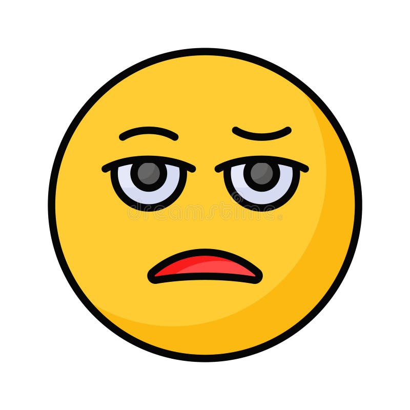 Bored Face Expression, Icon of Bored Emoji, Premium Vector Stock Vector ...