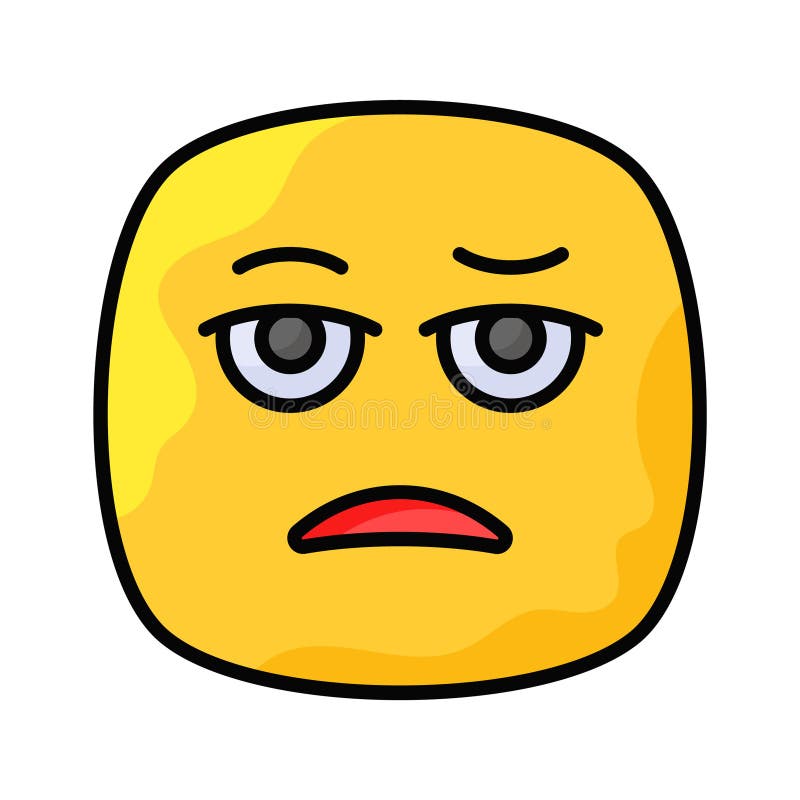 Bored Face Expression, Icon of Bored Emoji, Premium Vector Stock Vector ...