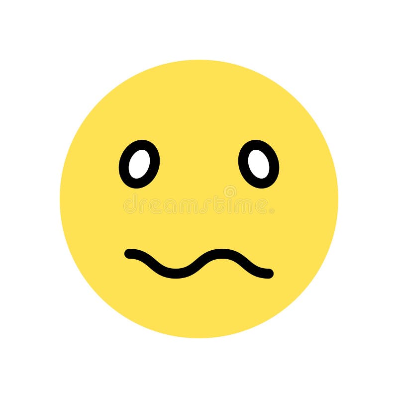 Bored Face Vector Illustration, Filled Style Icon Editable Outline ...