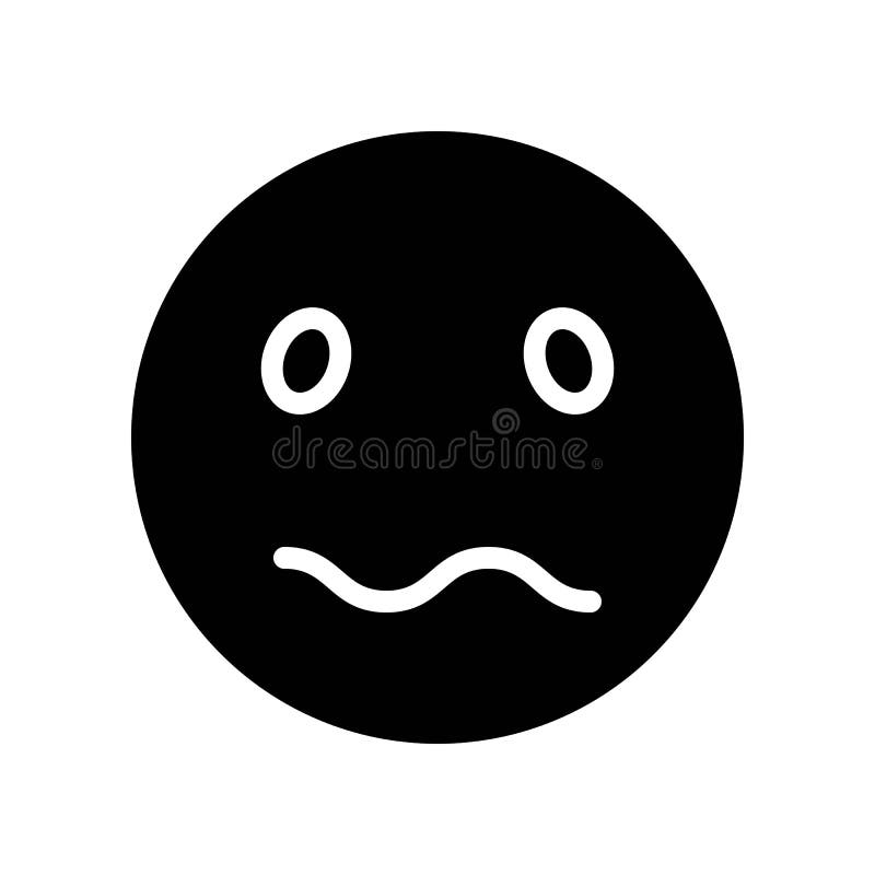 Bored Face Vector Illustration, Isolated Solid Style Icon Stock Vector ...