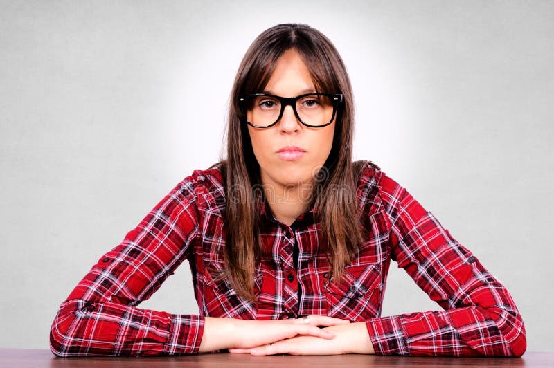 Bored Female Student Latina Girl in Class at School Stock Photo - Image ...