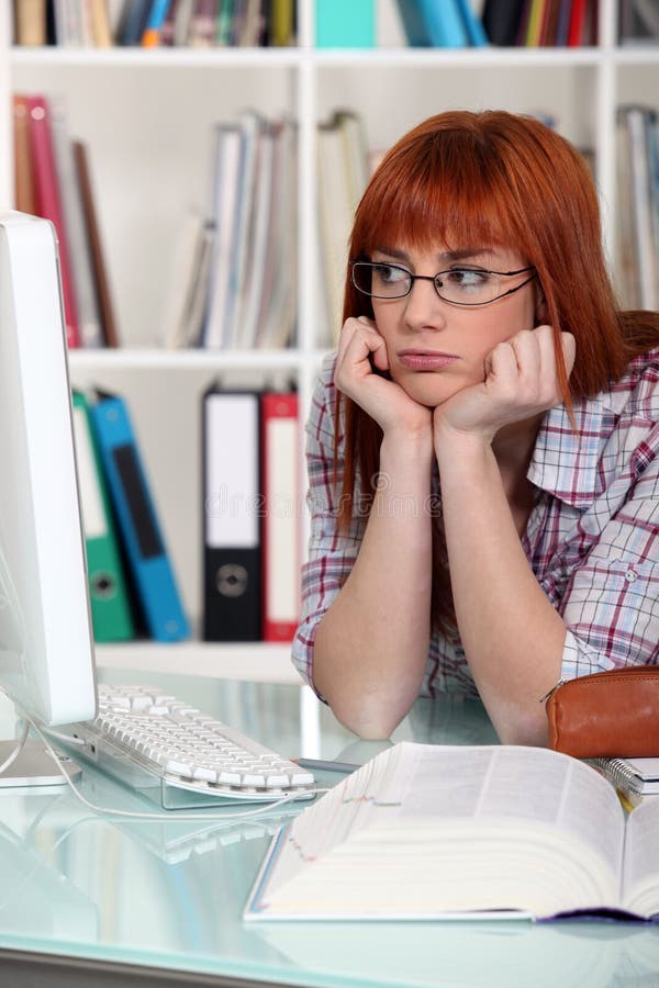 Bored student in class stock photo. Image of homework - 33944270