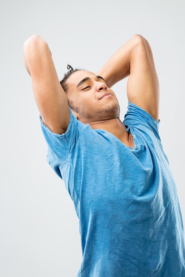 Bored or Lazy Young Man Stretching Stock Image - Image of young, lazy ...