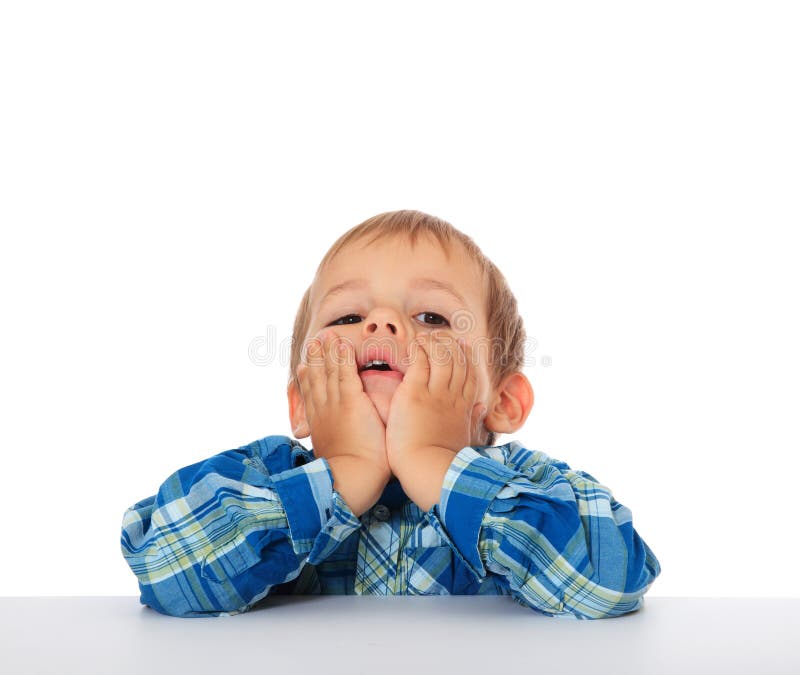 Bored boy stock photo. Image of tired, child, hand, alone - 23287920