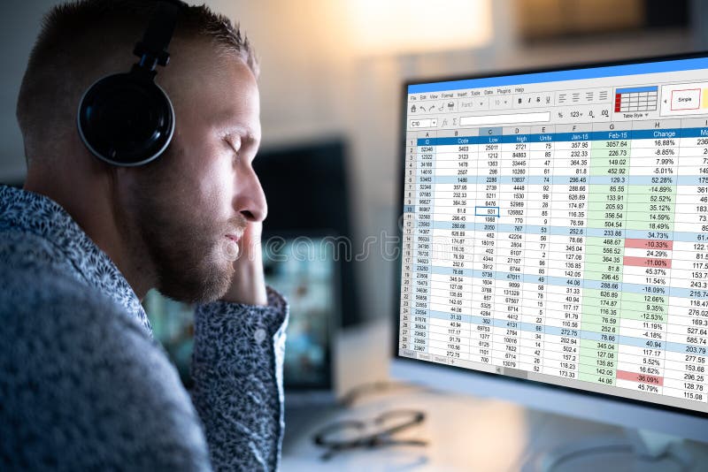 Bored Man Sleeping at Work at Night Stock Photo - Image of electric ...