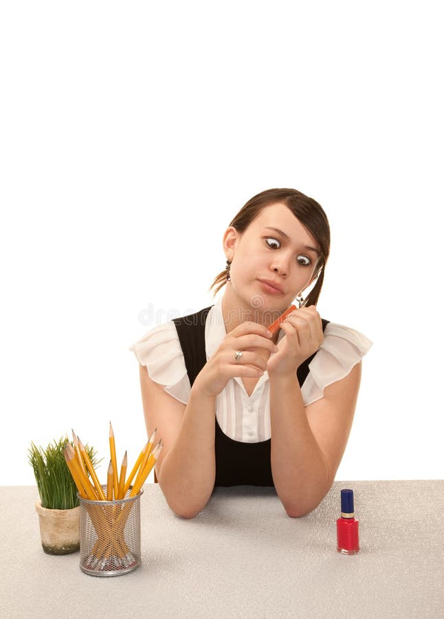 Bored office worker stock photo. Image of grass, pretty - 13124780