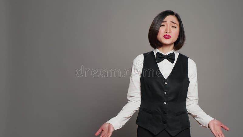 Bored Receptionist Being Confused and Overworked in Studio Stock Video ...