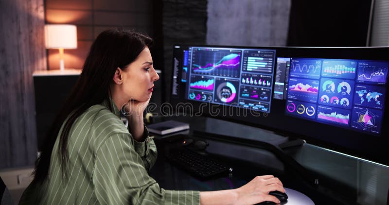 Bored Sad Employee Working on Computer Stock Image - Image of lazy ...