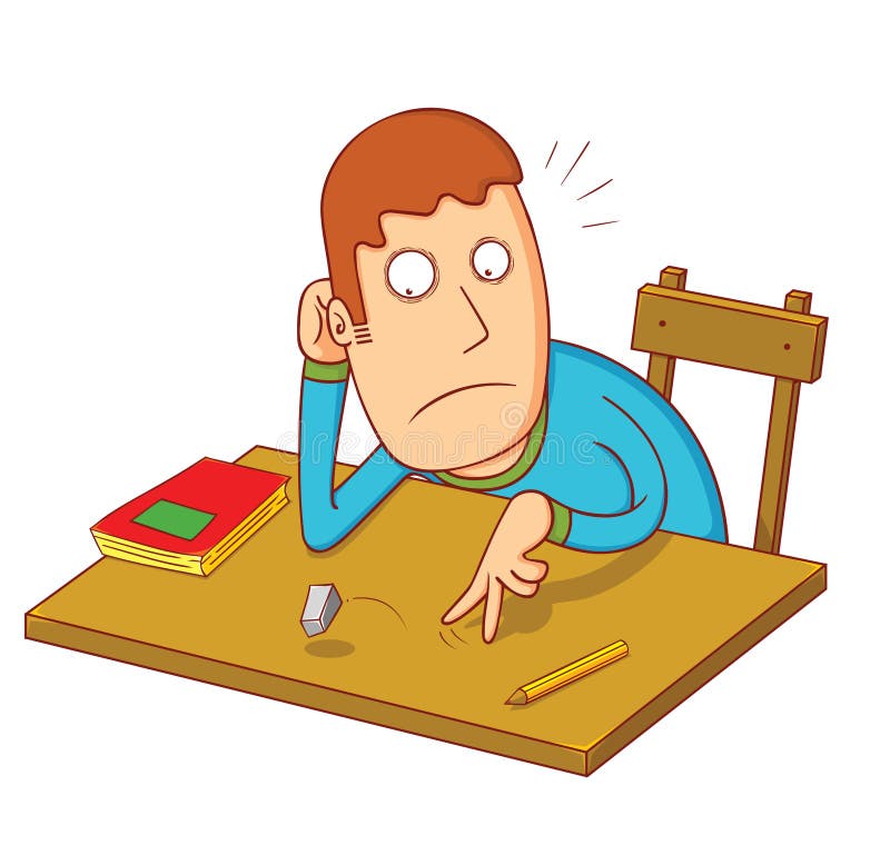 Bored student stock vector. Illustration of chair, throw - 40362917