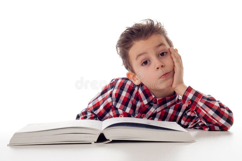 Bored studying boy stock image. Image of school, homework - 49308887