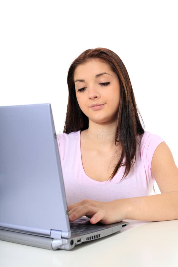 Bored Teenage Girl Using Laptop Stock Image - Image of typing, woman ... Bored Teenage Girl Using Laptop Stock Image - Image of typing, woman ...