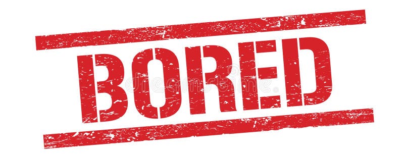 BORED Text on Red Vintage Lines Stamp Stock Illustration - Illustration ...