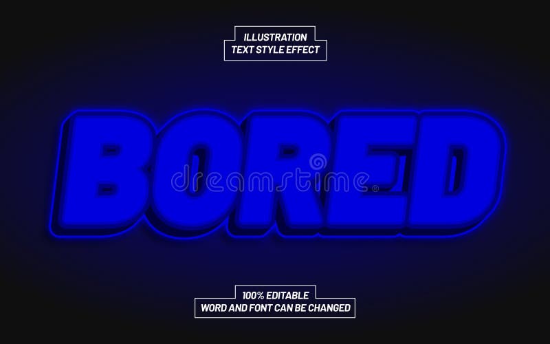 Bored Blue Text Style Effect Stock Vector - Illustration of header ...