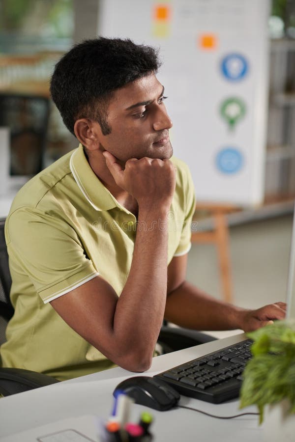 Bored UX Designer at Office Desk Stock Photo - Image of coworker ...