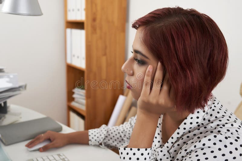 Bored work at office stock image. Image of bored, secretary - 140544055